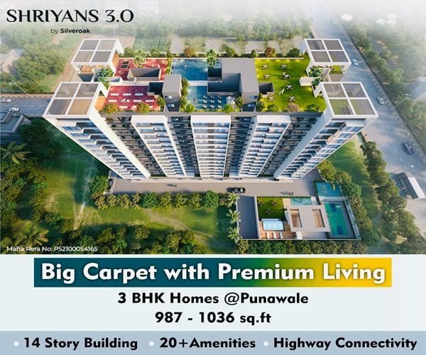 Shriyans 3.O Punawale - Buy Spacious 2/3BHK 65L*